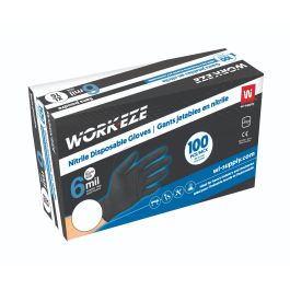 WIPECO NITRILE GLOVES 6MIL,BLACK,XL,100/BOX